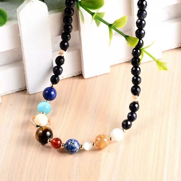 Jewelry | Solar System Mixed Bead Choker Necklace | Poshmark